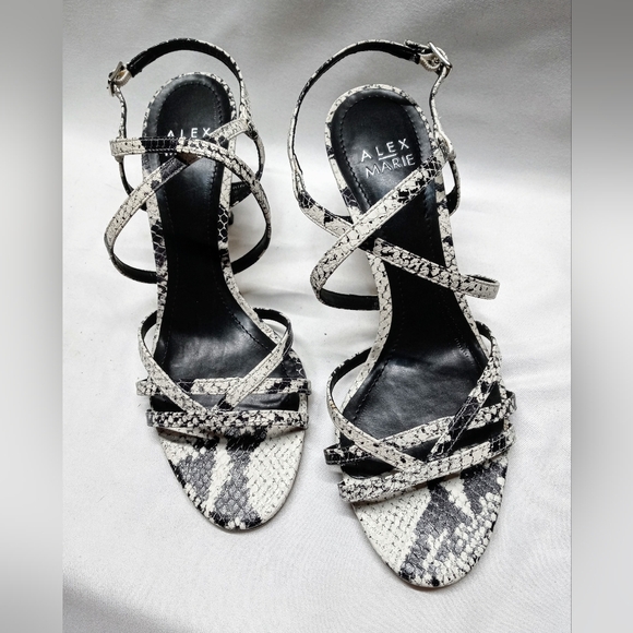 Alex Marie | Shoes | Alex Marie Snake Strappy Heels | Poshmark